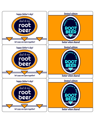 "Happy Father's Day!" Root Beer Labels Template | OnlineLabels®