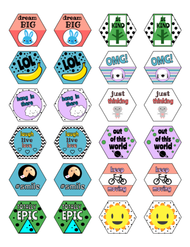 Assorted Hexagon Diary Stickers Template | OnlineLabels®