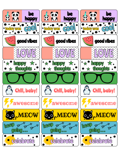 Assorted Rectangle Diary Stickers Template | OnlineLabels®