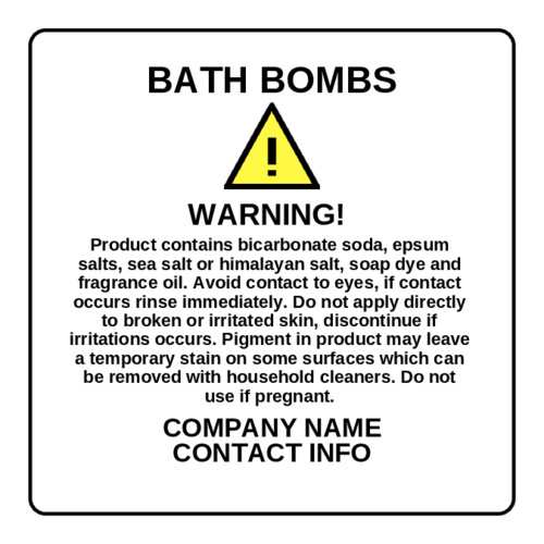 Bath Bomb Rectangle Warning Label OnlineLabels