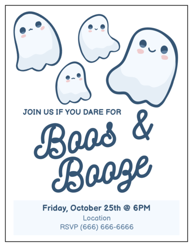 Boos Booze Halloween Party Cardstock Invitation Template OnlineLabels 