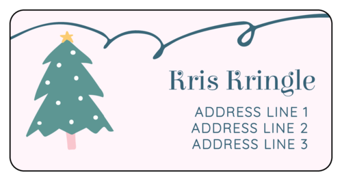 Swirly Christmas Tree Address Label Template OnlineLabels 