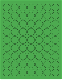 1" Circle Labels - True Green - OL1025TG