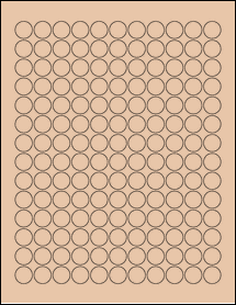 0.625" Circle Labels - Light Tan - OL1575TC