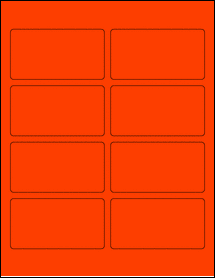 3.75" x 2" Print-to-the-Edge Shipping Labels - Fluorescent Red - OL171FR