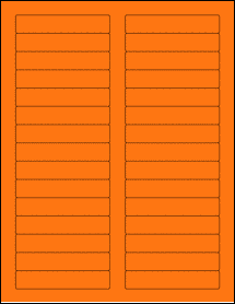 3.4375" x 0.669" File Folder Labels - Fluorescent Orange - OL200FO