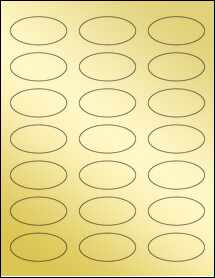 2.25" x 1.125" Oval Labels - Gold Foil Inkjet - OL4545GI