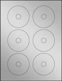 3" Mini CD Labels - Weatherproof Silver Polyester Laser - OL5600SP