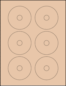 3" Mini CD Labels - Light Tan - OL5600TC