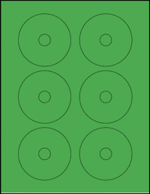 3" Mini CD Labels - True Green - OL5600TG