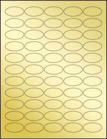 1.5" x 0.75" Oval Labels - Gold Foil Laser - OL6025GF