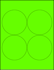 3.9375" Circle Labels - Fluorescent Green - OL7425FG