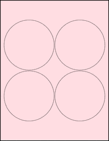 3.9375" Circle Labels - Pastel Pink - OL7425PX