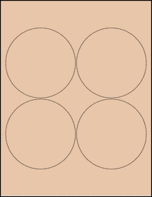 3.9375" Circle Labels - Light Tan - OL7425TC