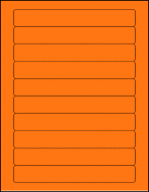 7" x 1" Labels - Fluorescent Orange - OL8500FO