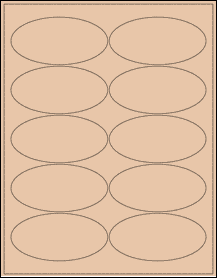 3.9375" x 1.9375" Oval Labels - Light Tan - OL9810TC