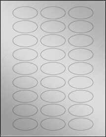2" x 1" Oval Labels - Weatherproof Silver Polyester Laser - OL9815SP