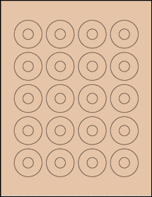 1.57" Center Hub CD Labels - Light Tan - OL9990TC