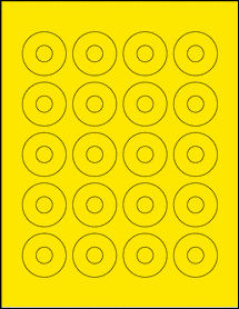 1.57" Center Hub CD Labels - True Yellow - OL9990TY