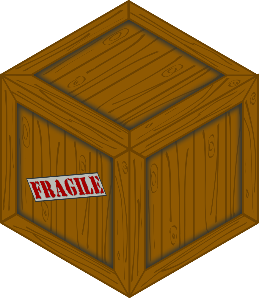 OnlineLabels Clip Art - Isometric wooden crate