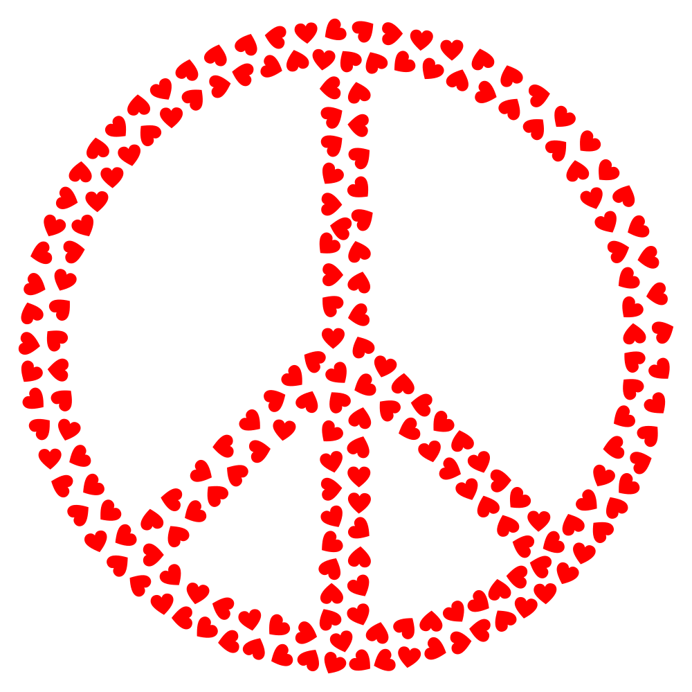 OnlineLabels Clip Art - Peace Hearts