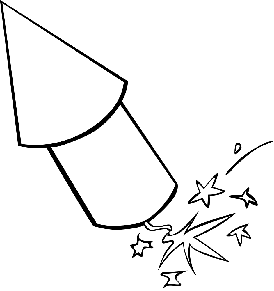 OnlineLabels Clip Art - Rocket Fireworks 2
