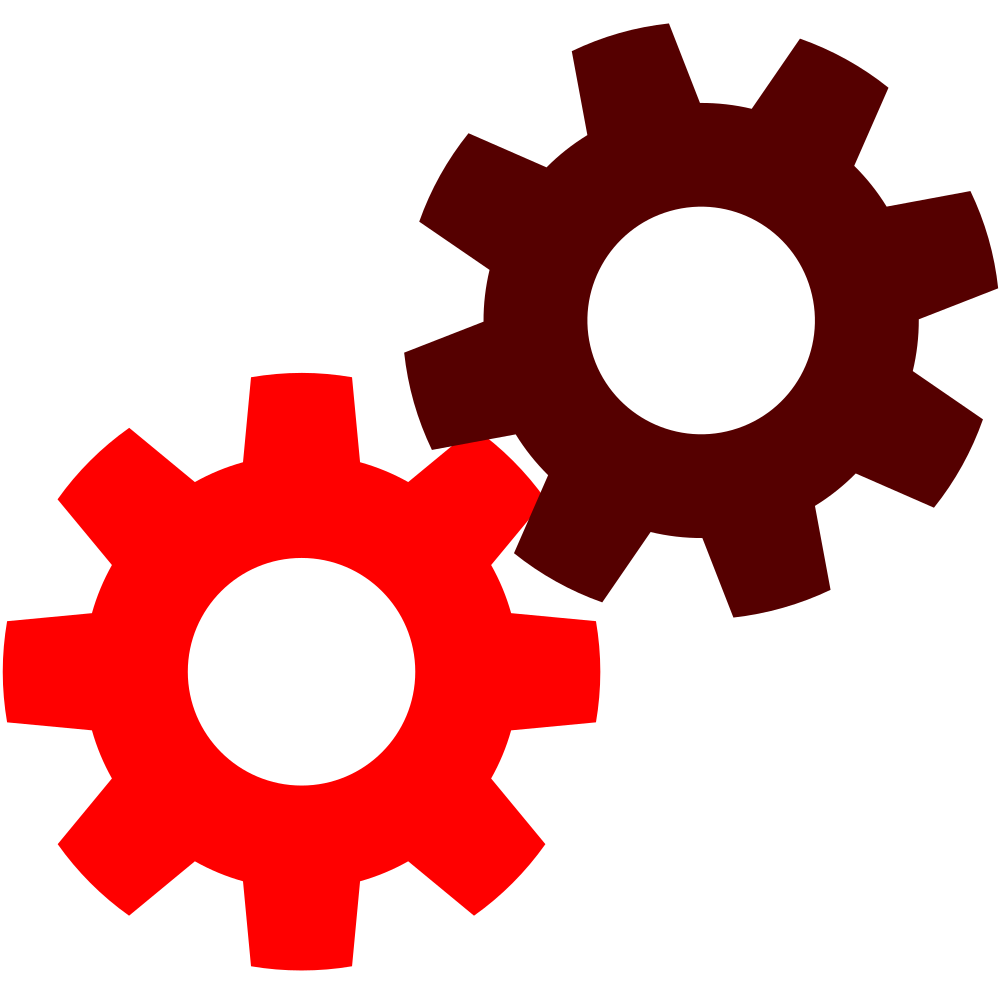 OnlineLabels Clip Art - Gears in red