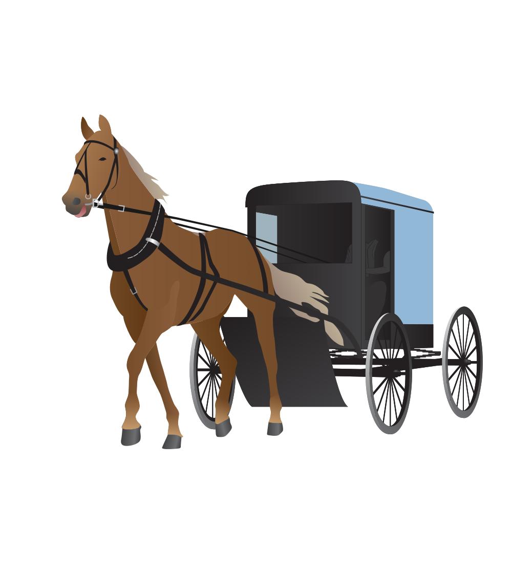 OnlineLabels Clip Art - Amish Buggy and Horse