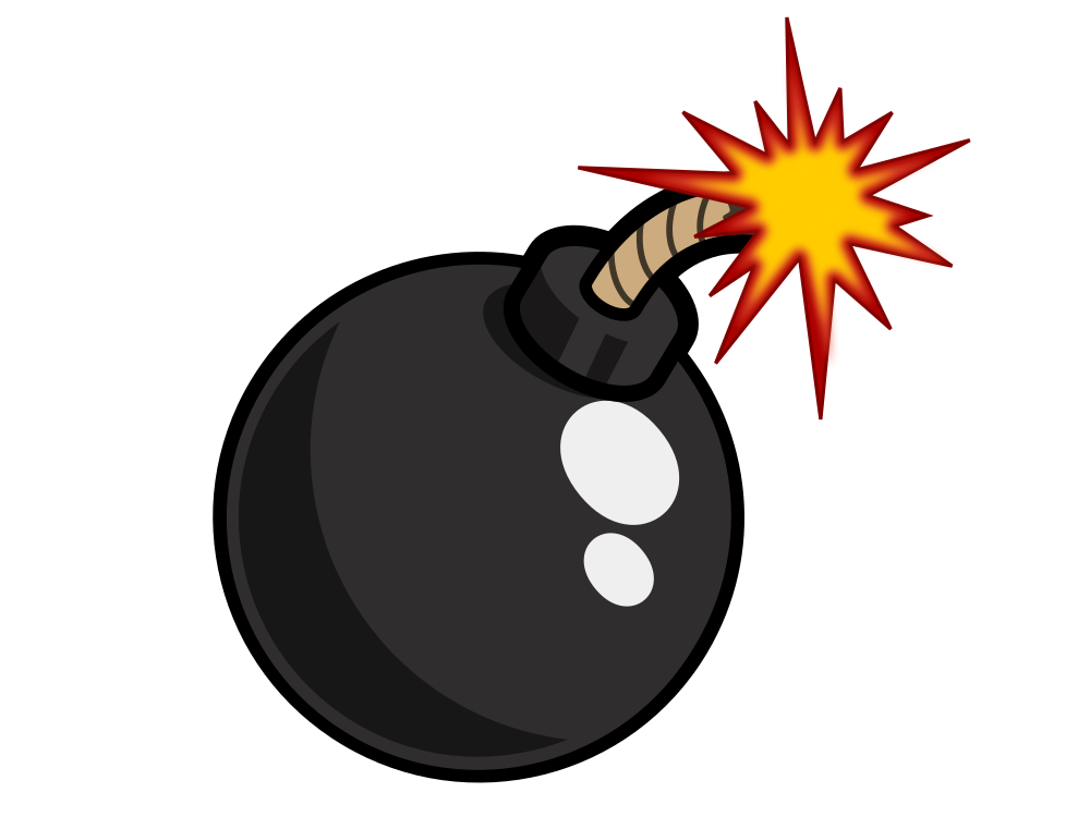 OnlineLabels Clip Art - Black Cartoon Bomb