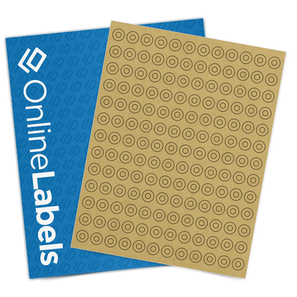 0.5625" Paper Hole Reinforcement Labels - Brown Kraft - OL229BK